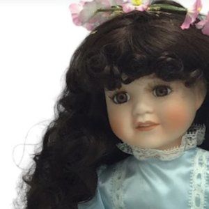 Source Unknown | Accents | Vintage Porcelain Light Blue Laced Dress ...